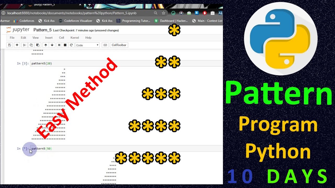 5 Printing Stars In Triangle Shape Pattern Program Python Youtube