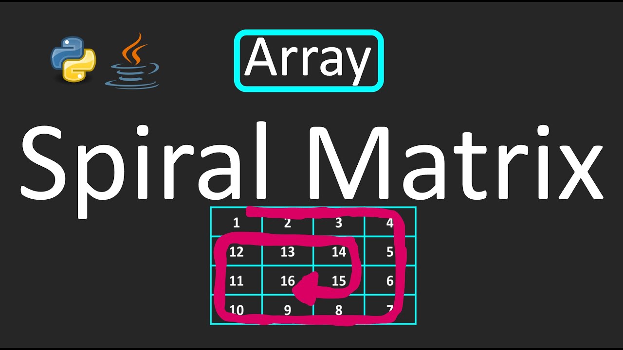 Leetcode 54 Spiral Matrix Array Python Java Youtube