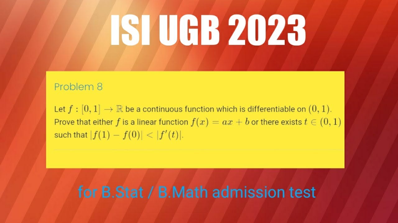 Isi Ugb 2023 Solution Problem 8 Continuity Differentiability