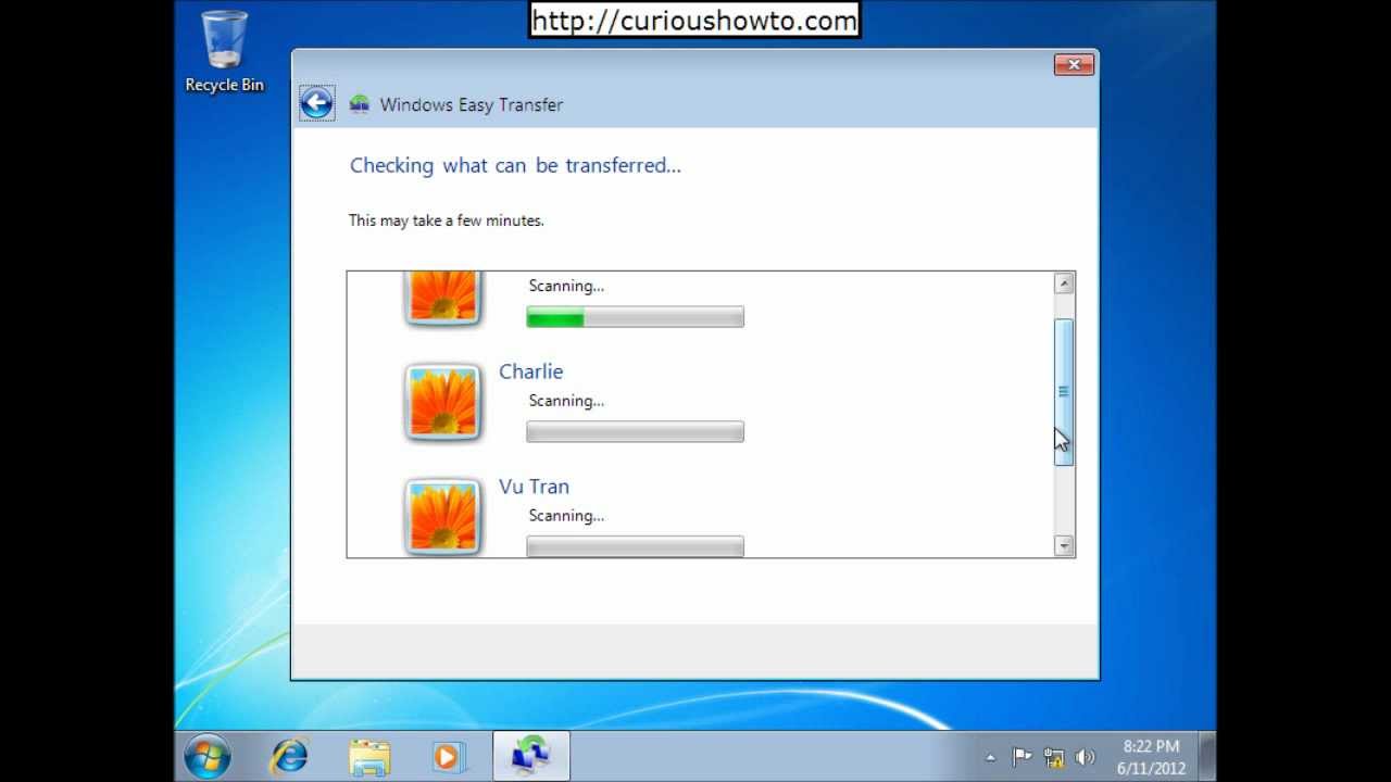 Windows Easy Transfer Windows 7 Youtube