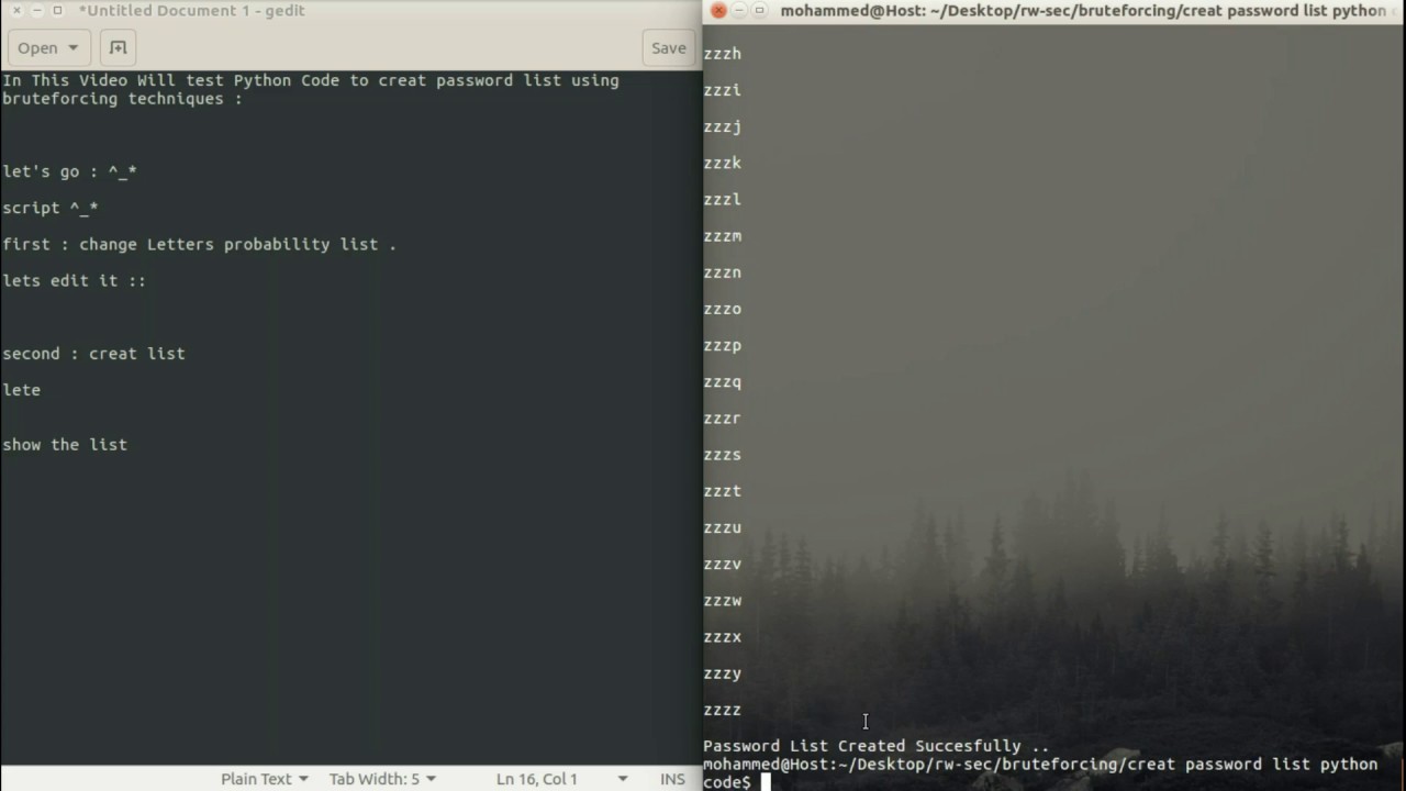 Creating Passwords List Python Code Test Youtube