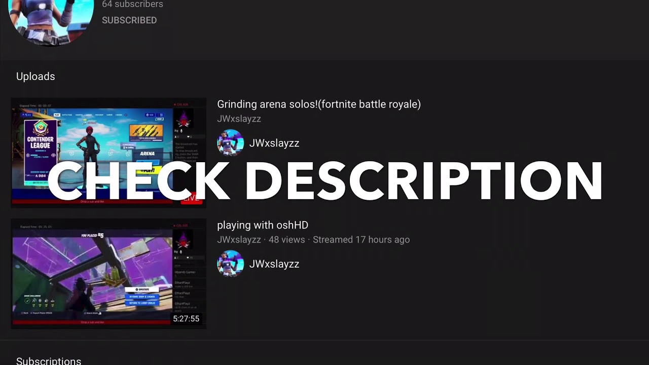 Check Description Youtube
