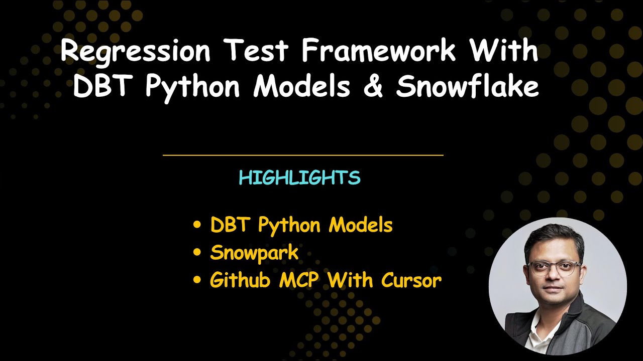 Regression Test With Dbt Python Models On Snowflake Youtube