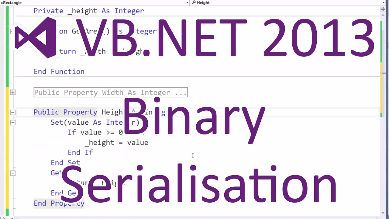 Vb Net 2013 Binary Serialisation Youtube