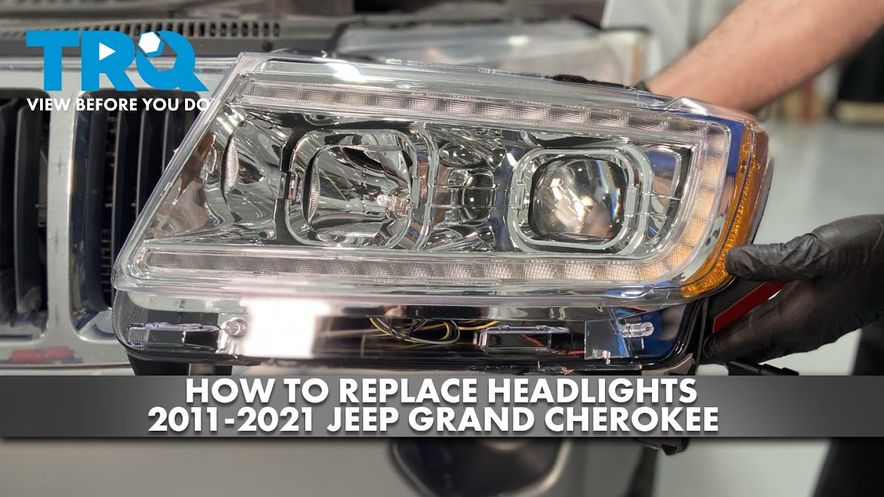 How To Replace Headlights 2011 2021 Jeep Grand Cherokee Youtube