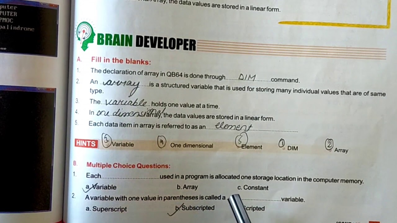 Class 7 Array Exercise Youtube