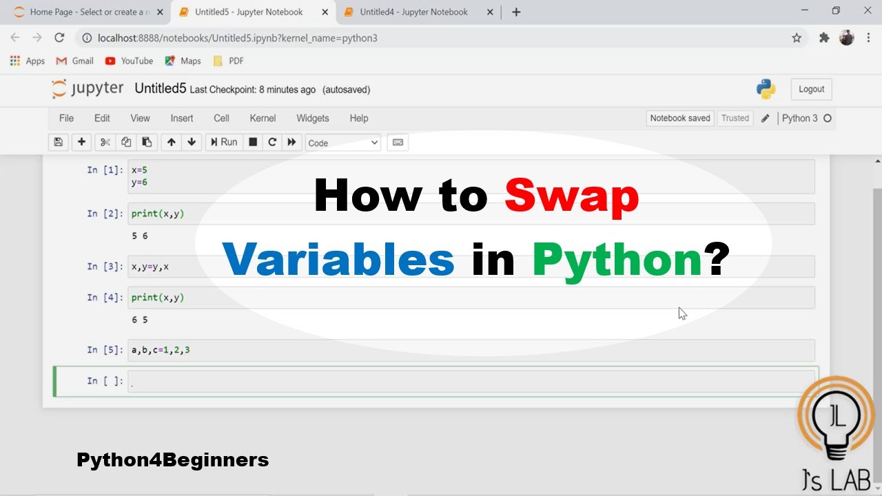 Swapping Variables In Python Youtube