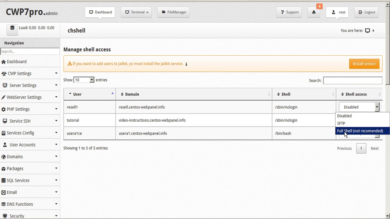 Cwp Admin Panel Shell Manager Tutorial Youtube