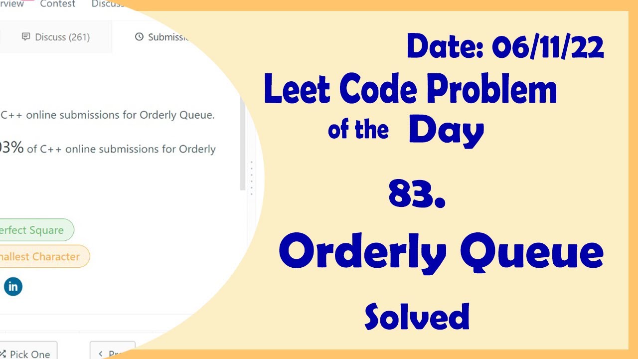 899 Orderly Queue Leetcode Daily Challenge Youtube