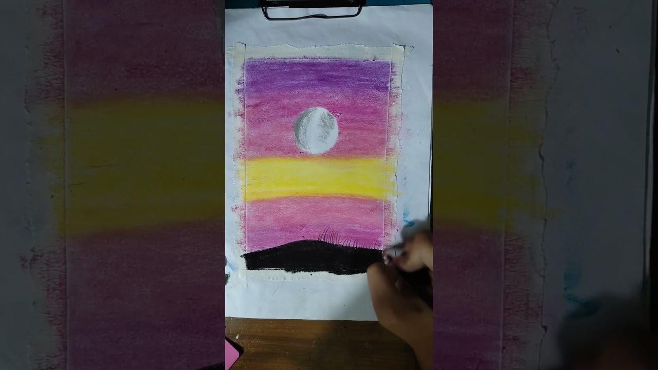 Easy Oil Pastel Drawing Shorts Youtube