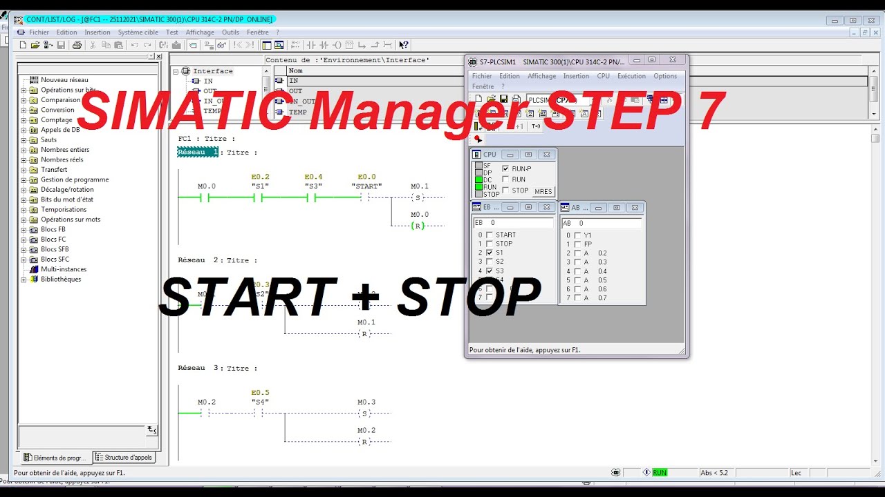 Simatic Manager Step 7 Start Stop Youtube