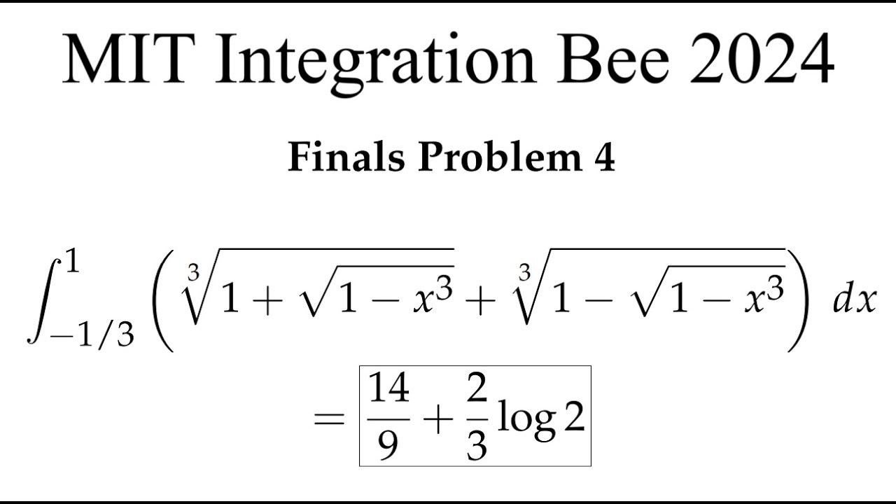 Mit Integration Bee 2024 Finals Problem 4 Youtube