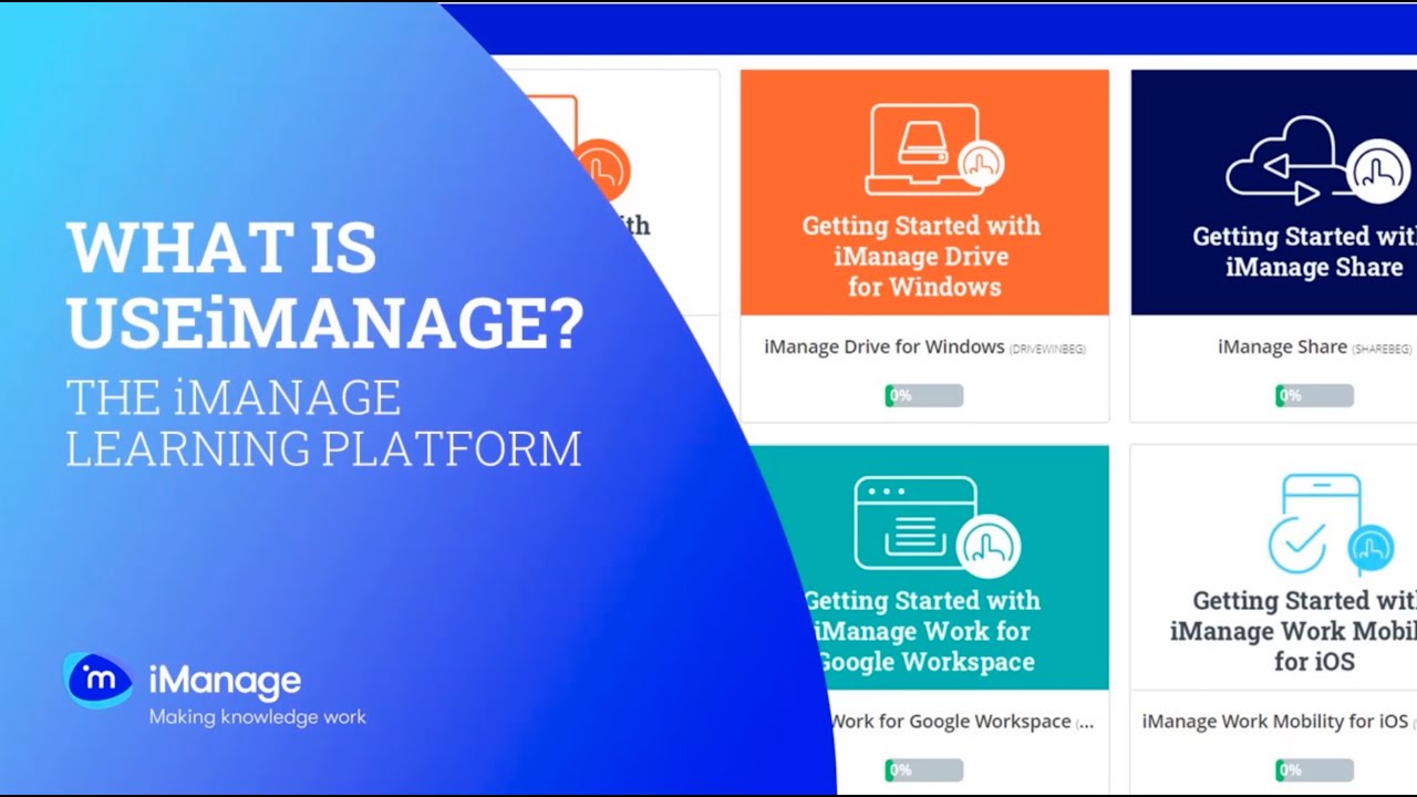 Useimanage The Imanage Learning Platform Youtube