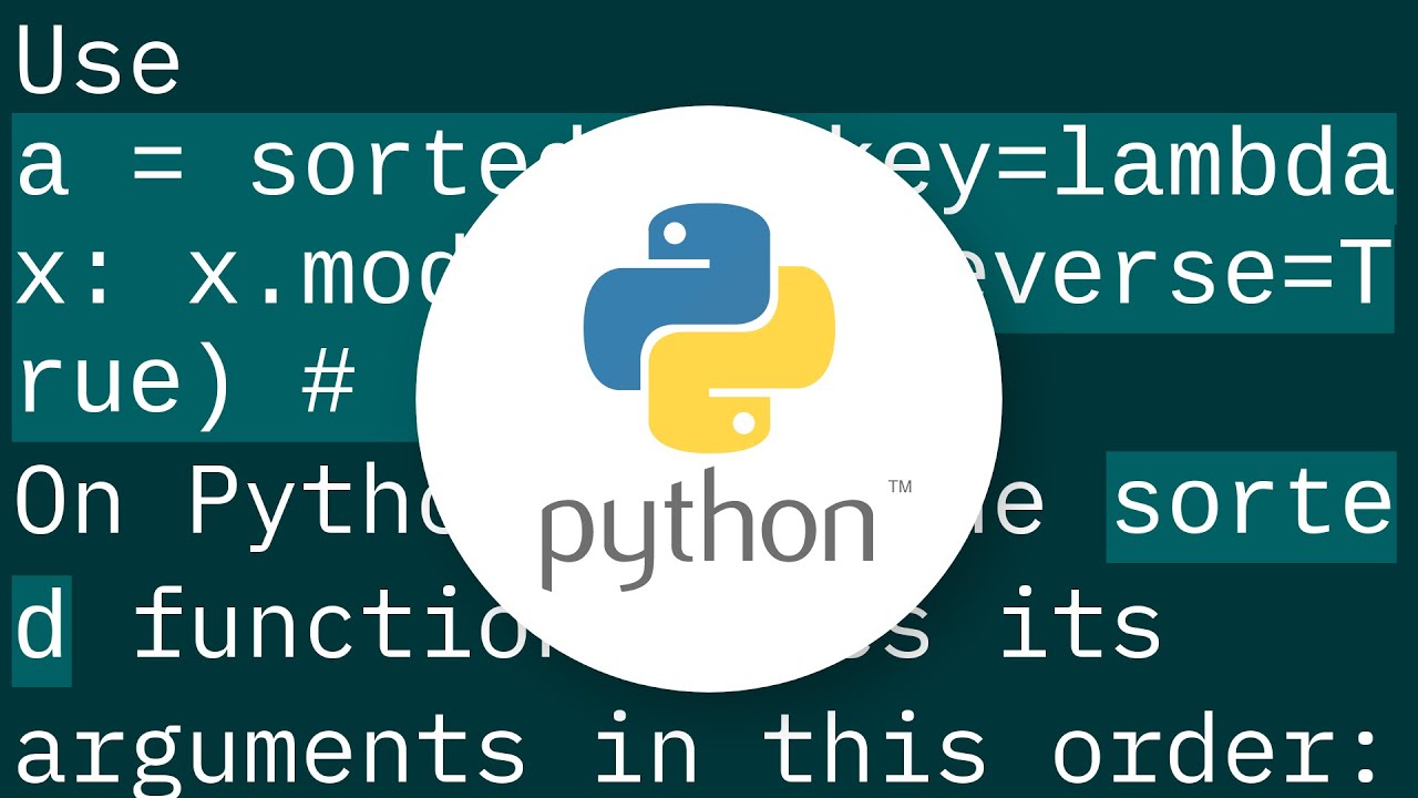 How To Sort With Lambda In Python Youtube