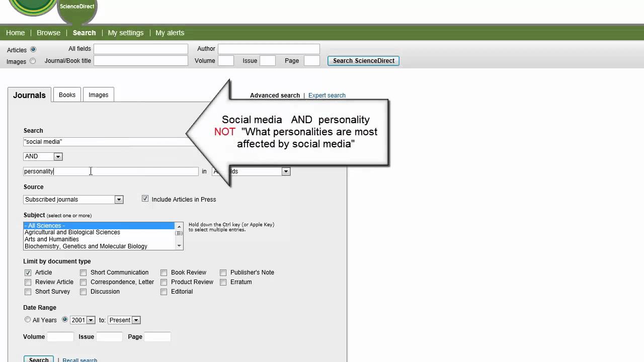 Using Elsevier Sciencedirect Youtube