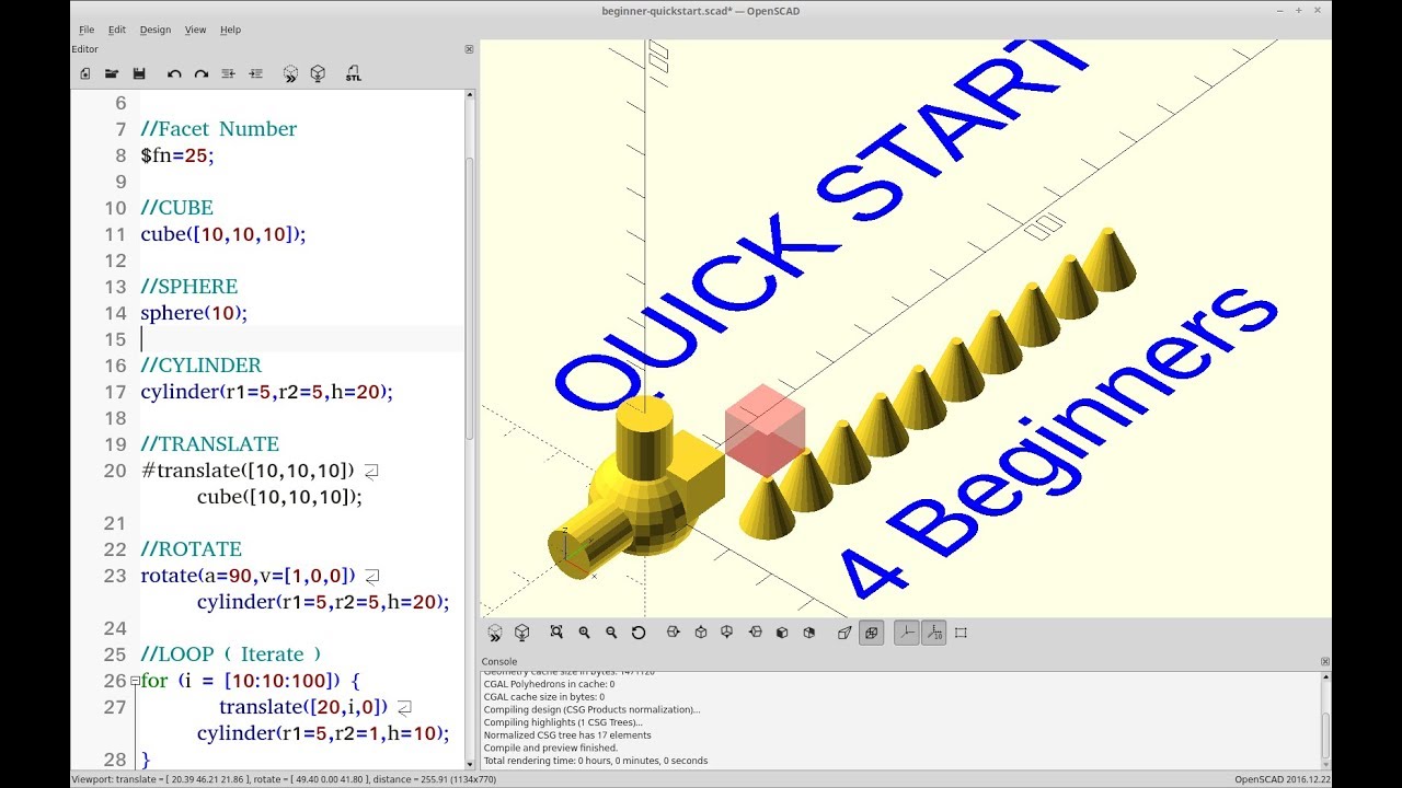 Openscad Tutorial Beginners Quickstart Youtube