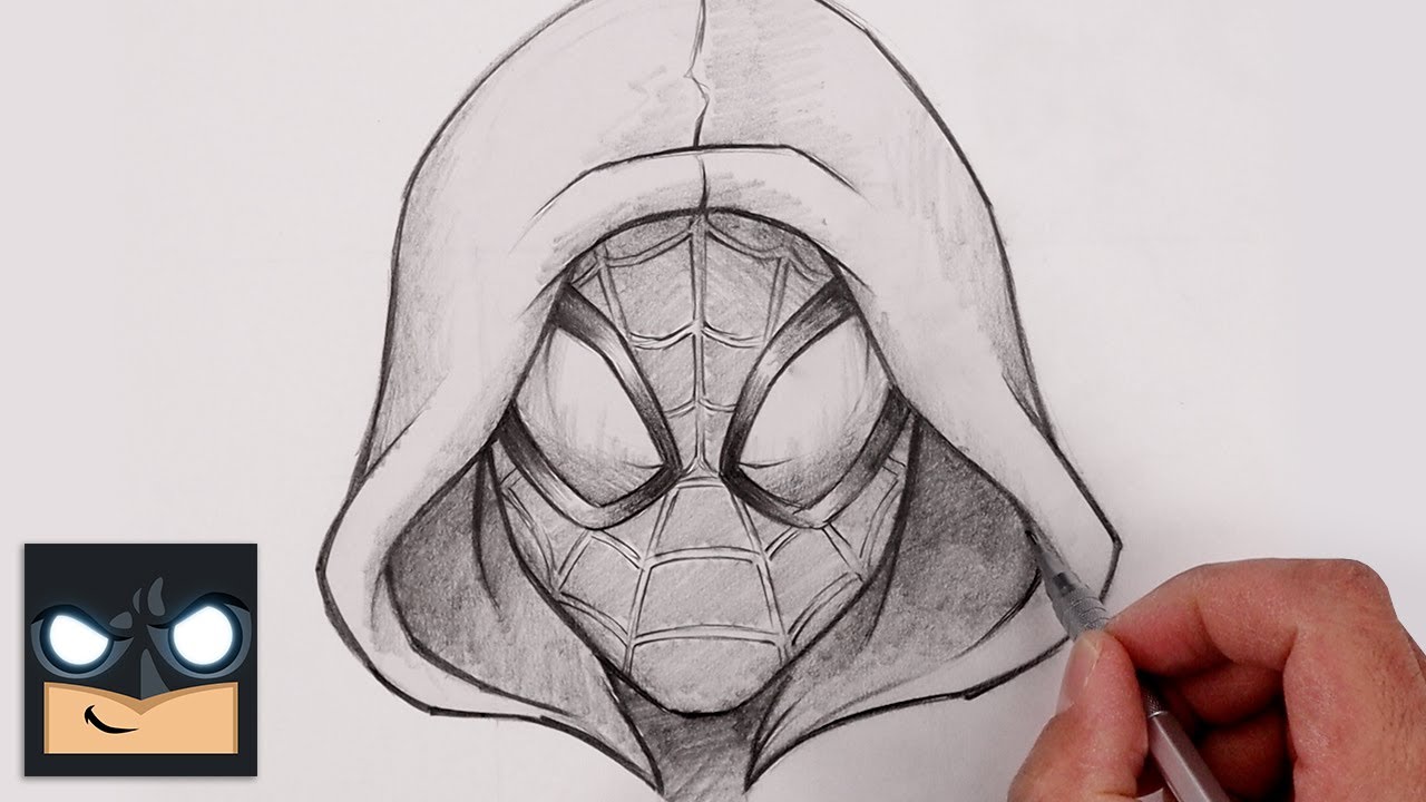 How To Draw Miles Morales Spider Man Sketch Tutorial Youtube