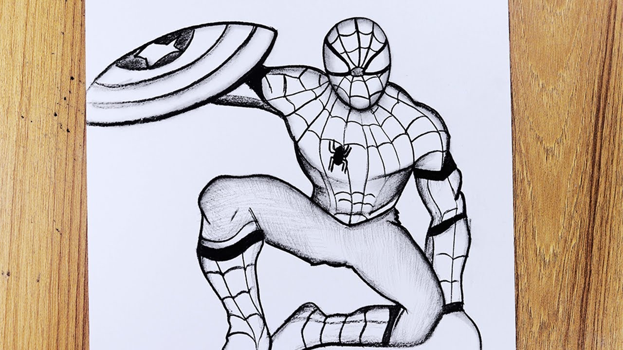 How To Draw Spiderman Iconic Pose With Charcoal Pencil Spider Man