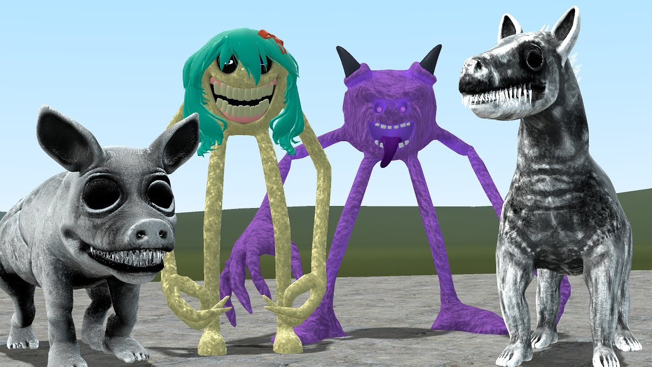 New Innyume Smiley Gf And Devil Vs Zoonomaly Pig And Horse Monsters