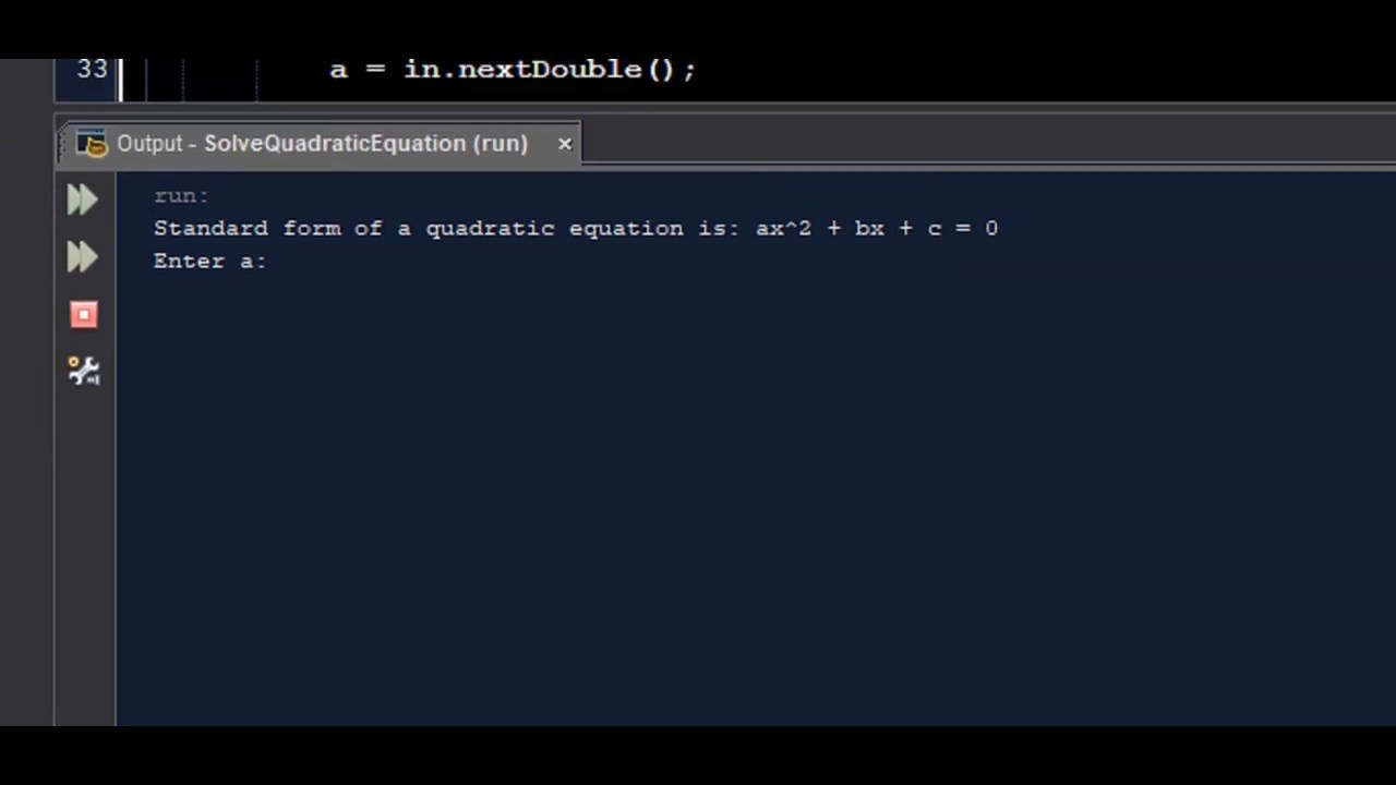 Java Program To Solve Quadratic Equation Youtube