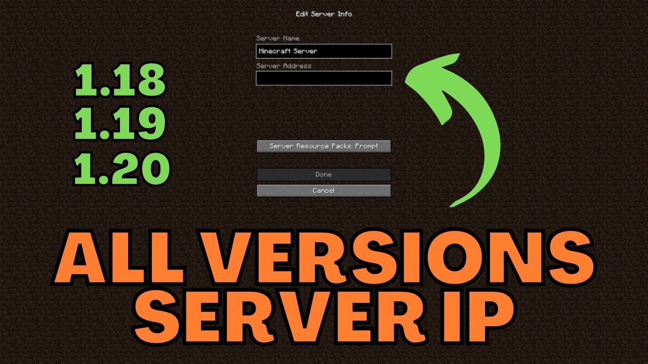 Minecraft All Versions Supported Server Ip Address Youtube
