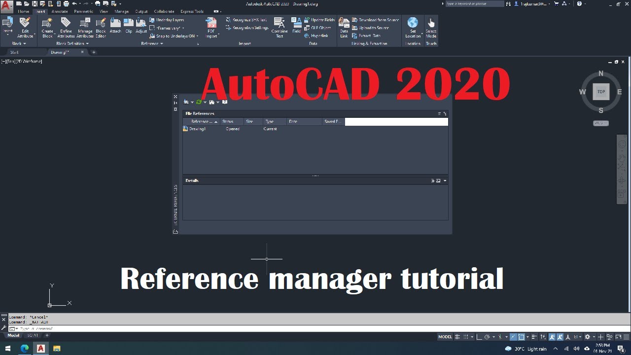 How To Use Reference Manager In Autocad Reference Manager Youtube