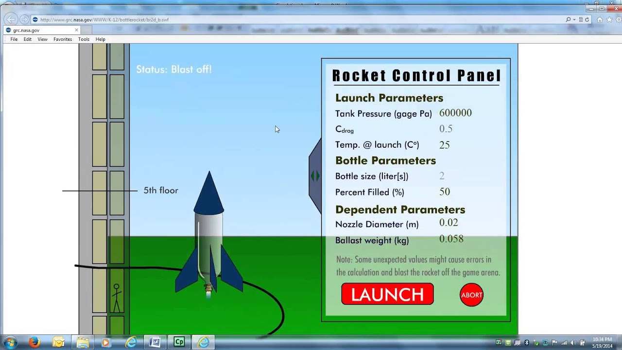 Water Rocket Simulation Youtube