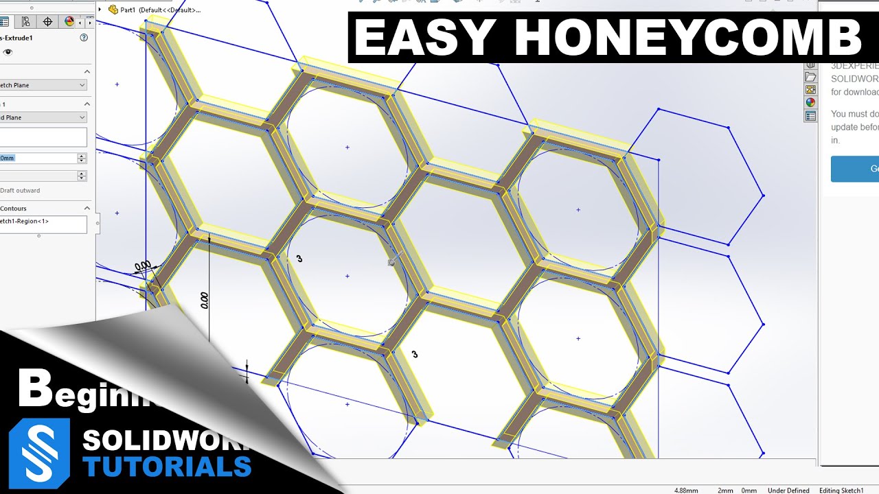 Solidworks Solidworks Tutorial Honeycomb Solidworks Youtube