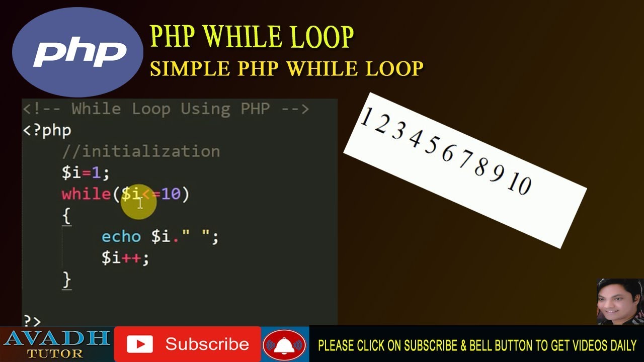 Simple While Loop Php Php Loop Concept Php Tutorial Youtube