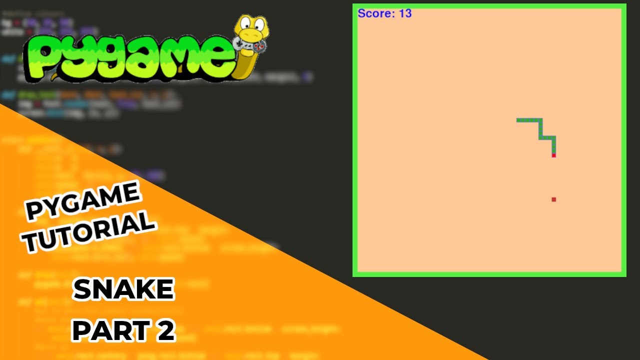 Pygame Snake Beginner Tutorial In Python Part 2 Adding Snake