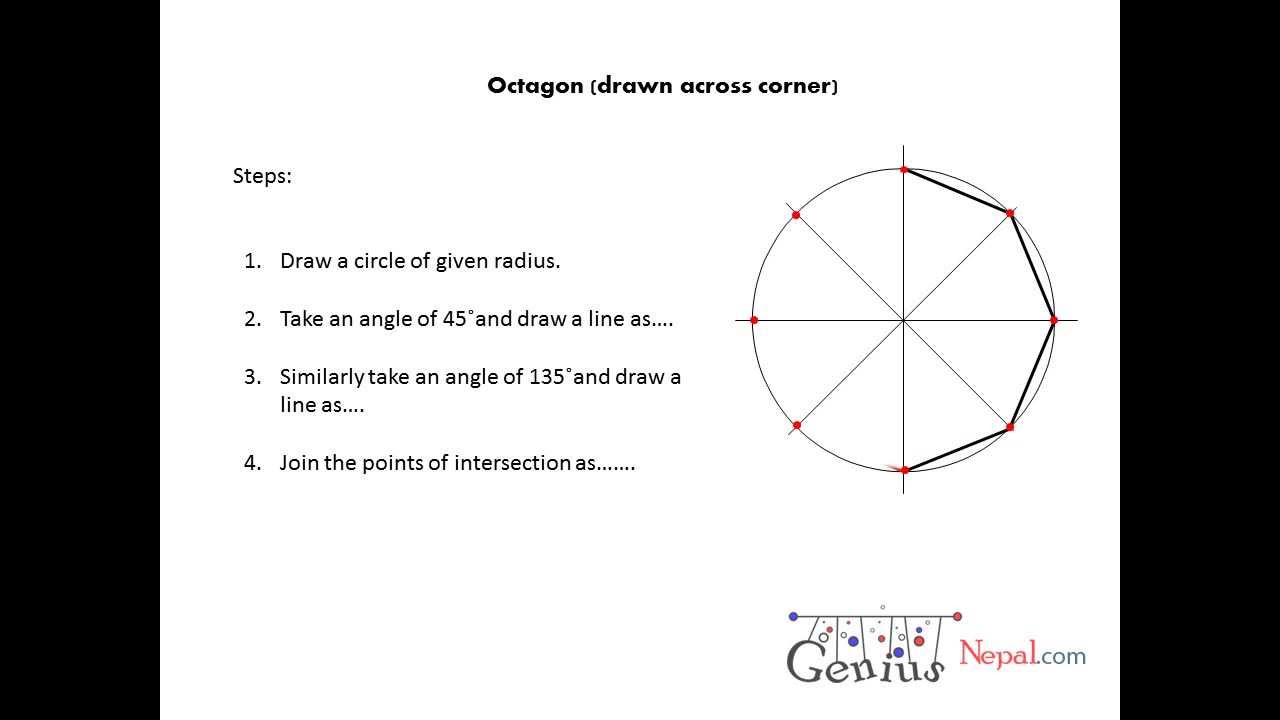 Engineering Drawing Tutorials Plane Geometrical Construction Octagon