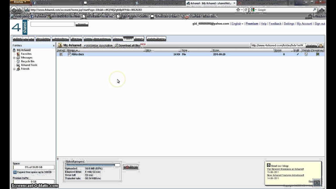Tutorial 4shared Youtube