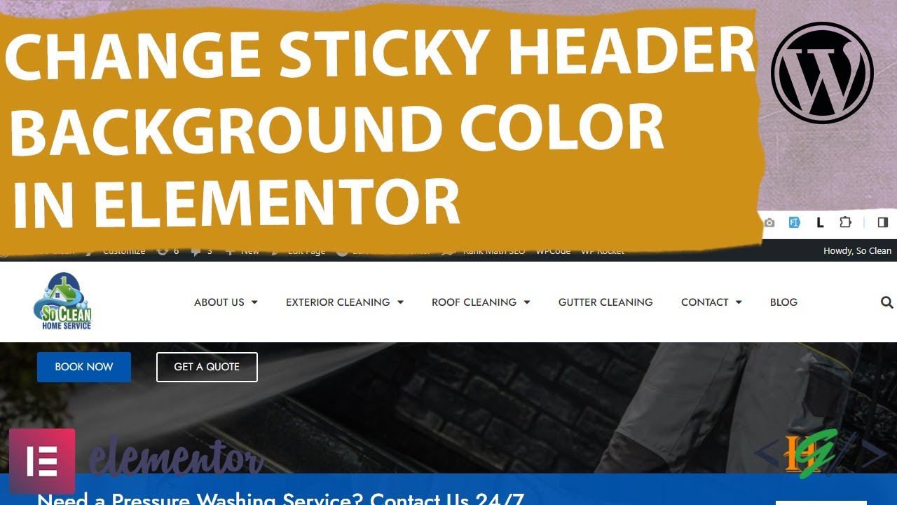 How To Change Sticky Header Background Color On Scroll In Elementor