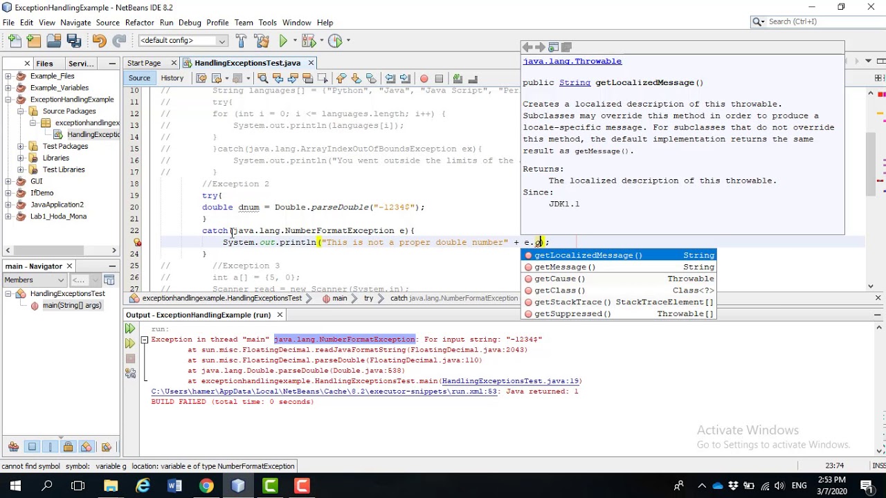 Exceptionhandling Youtube