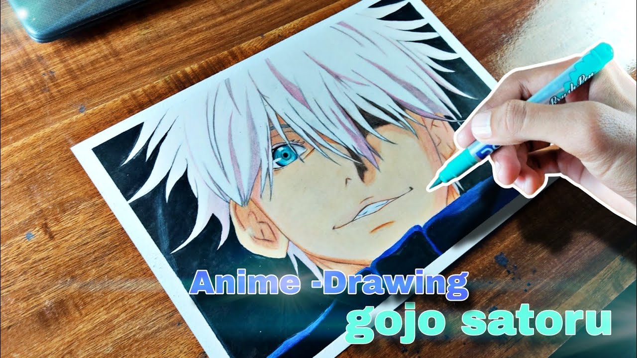 Gojo Satoru Drawing Color Pencil