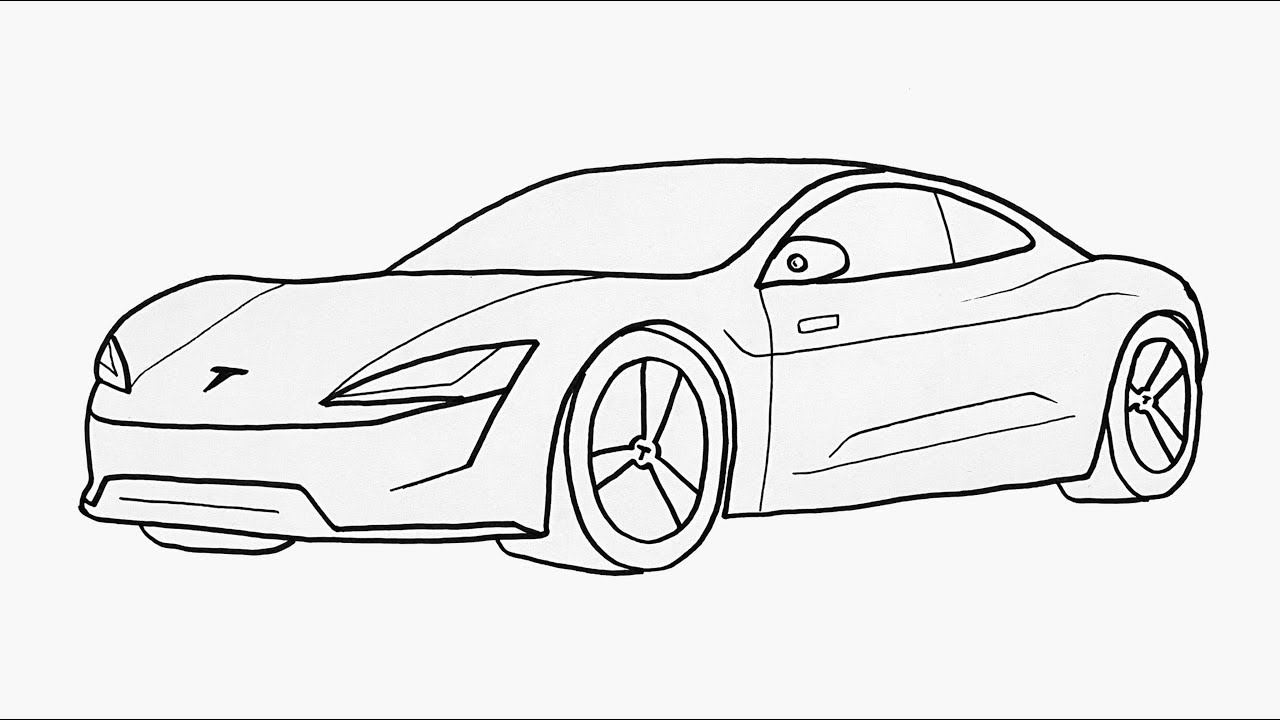 How To Draw A Car Tesla At Lisa Wyatt Blog