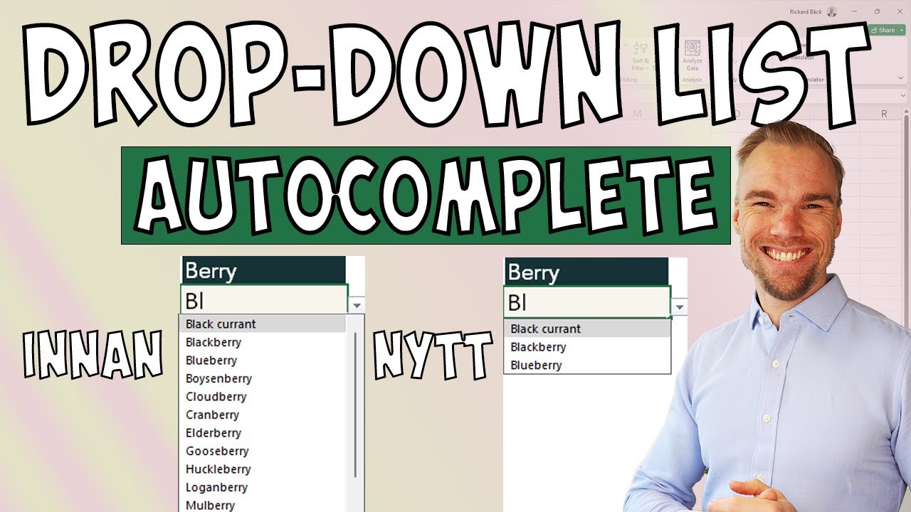Excel Drop Down Autocomplete