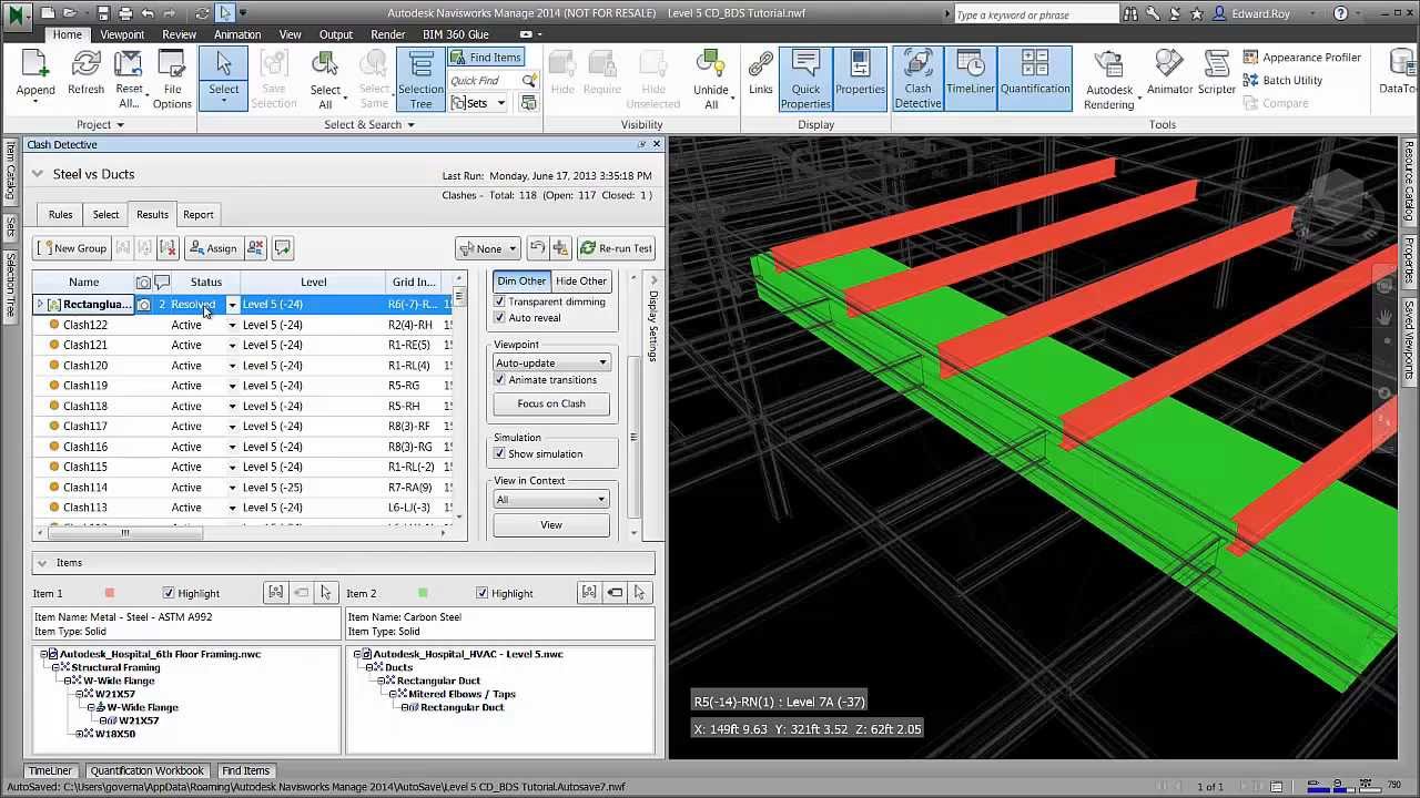 Building Design Suite Workflow Clash Detection Using Navisworks Manage