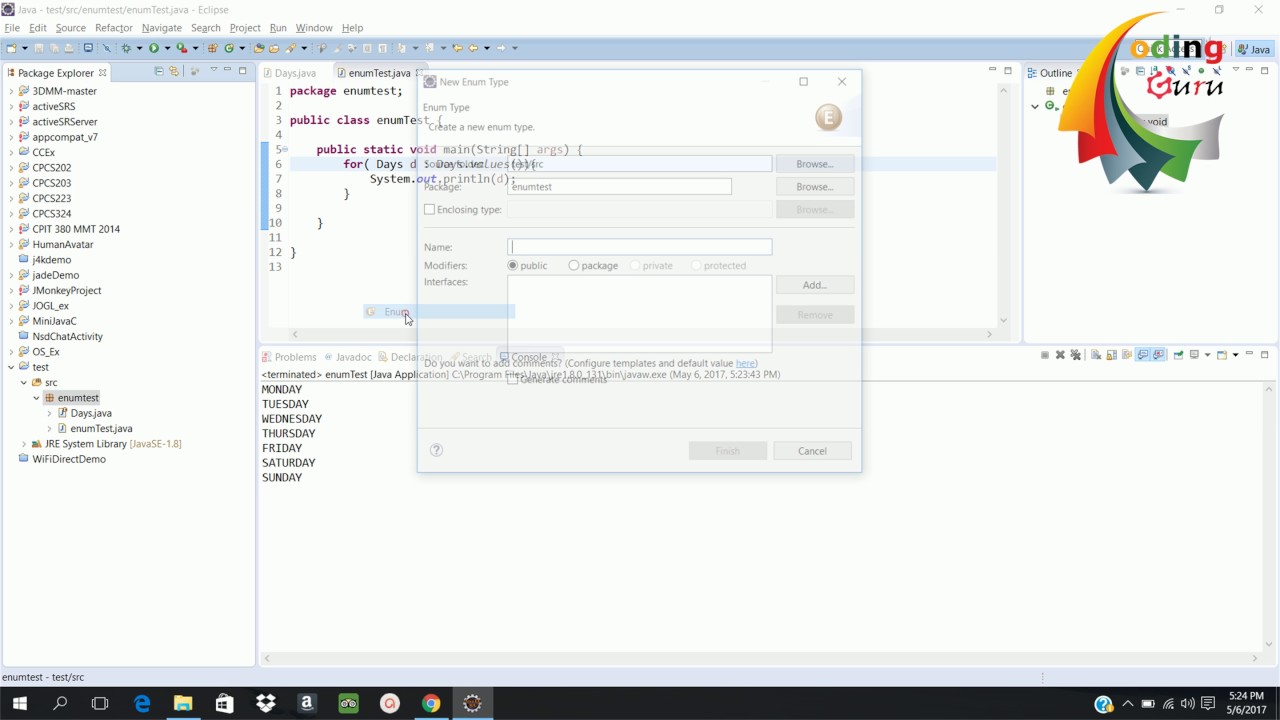 Enum Types In Java Youtube