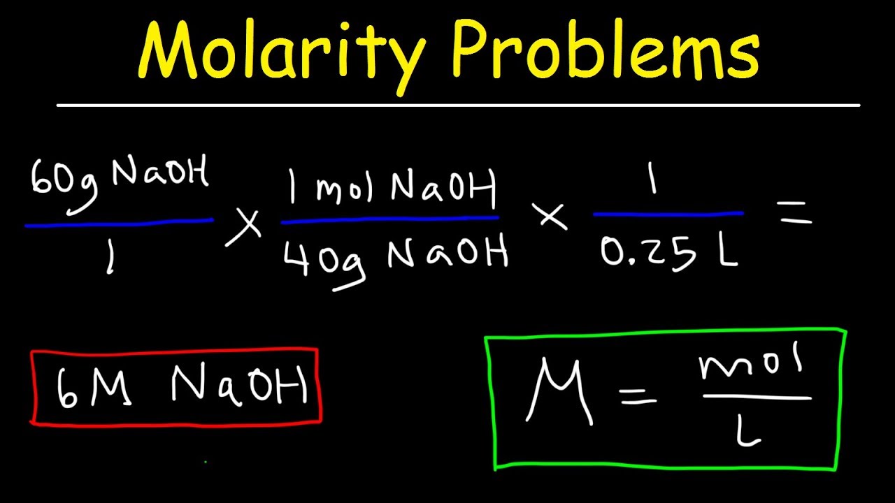 Molarity Practice Problems Youtube