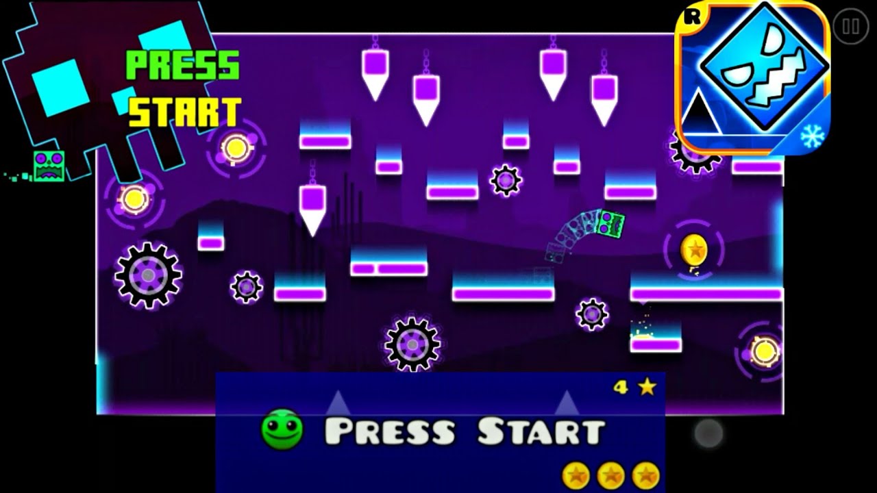 Geometry Dash Subzero Press Start 100 Level Complete With All