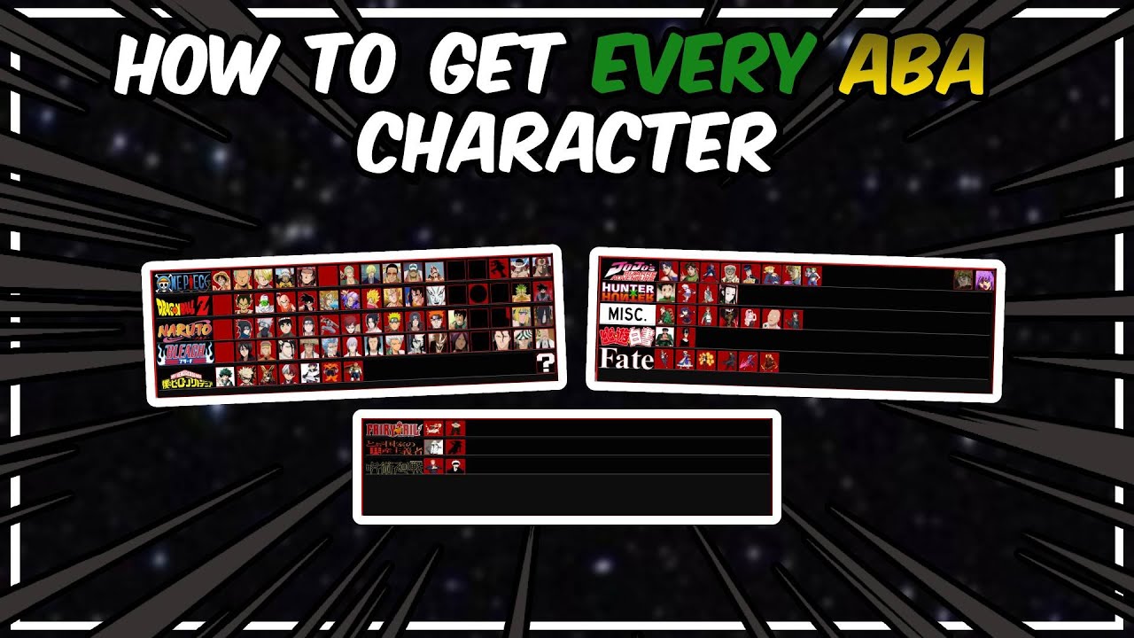 How To Unlock Every Aba Character Easily Youtube