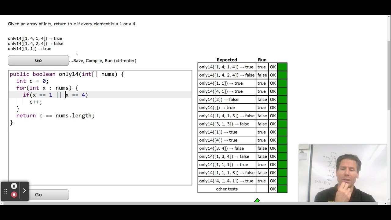 Codingbat Java Array 2 Only14 Youtube