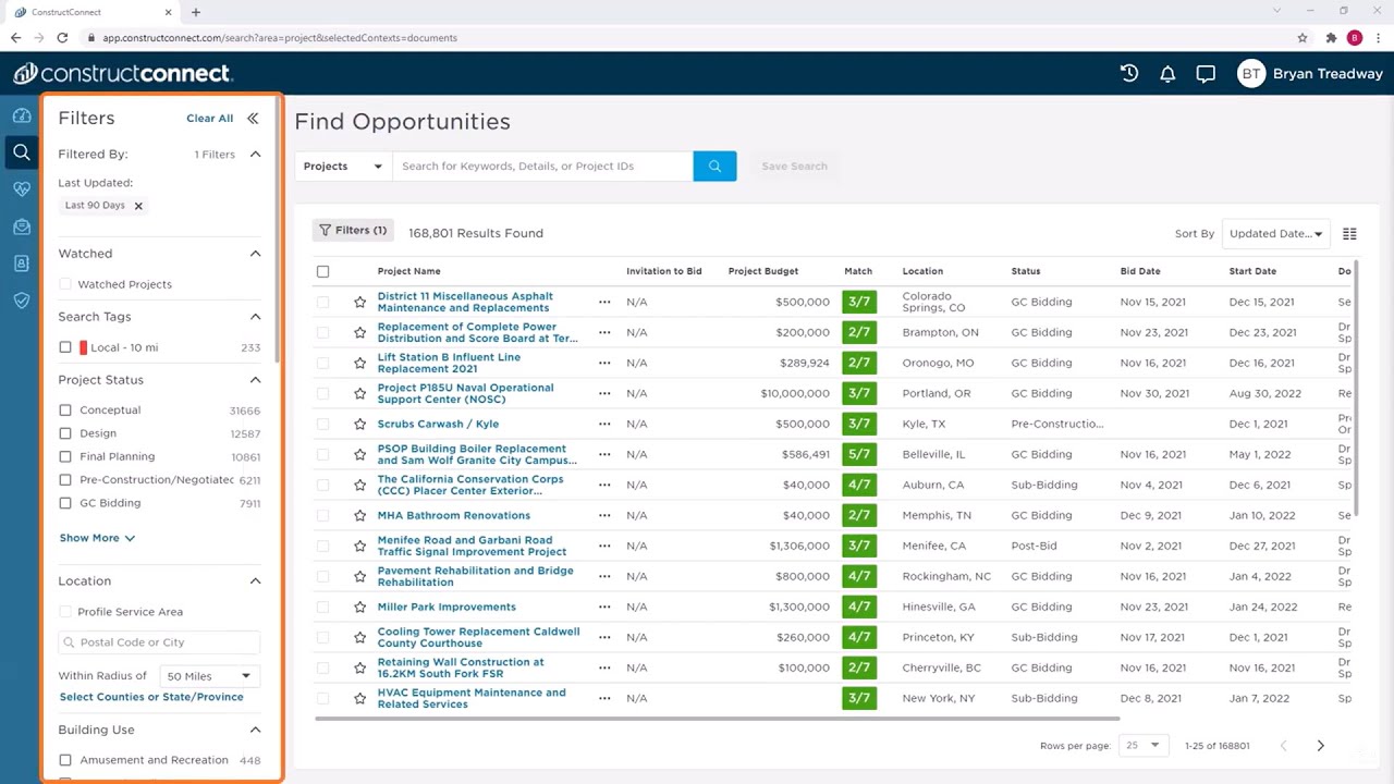 Building Searches With Constructconnect Project Intelligence Youtube