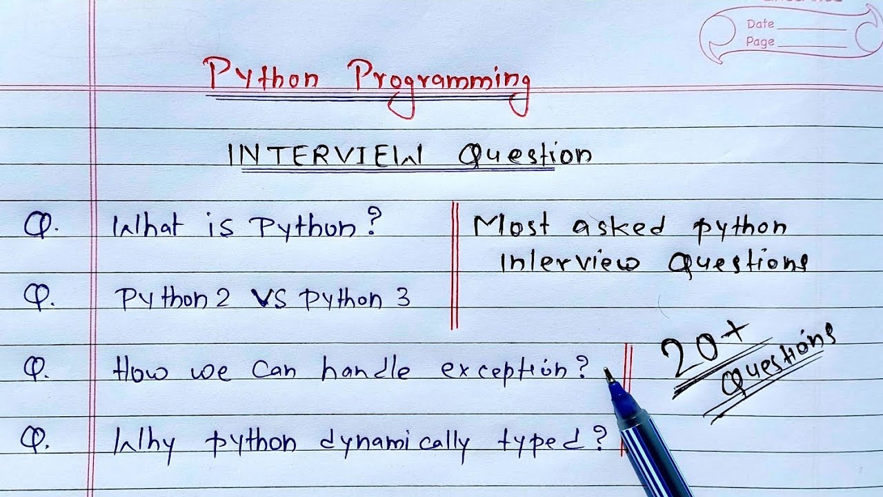Python Interview Questions Learn Coding Youtube