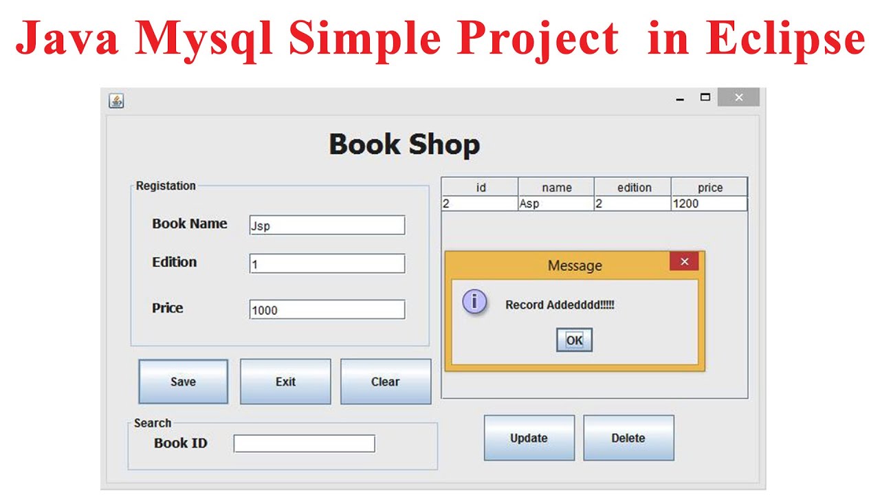 Java Mysql Simple Project In Eclipse Youtube