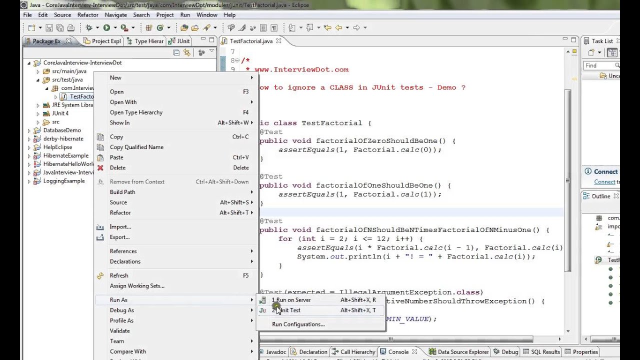 How To Run Junit Test Cases Demo Youtube