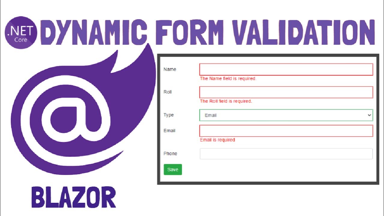 Blazor Dynamic Form Validation Example Youtube