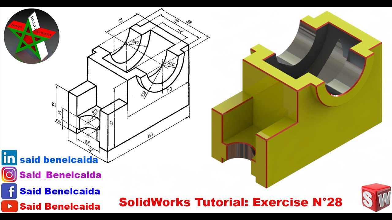 Solidworks Tutorial For Beginners Exercise 28 Youtube