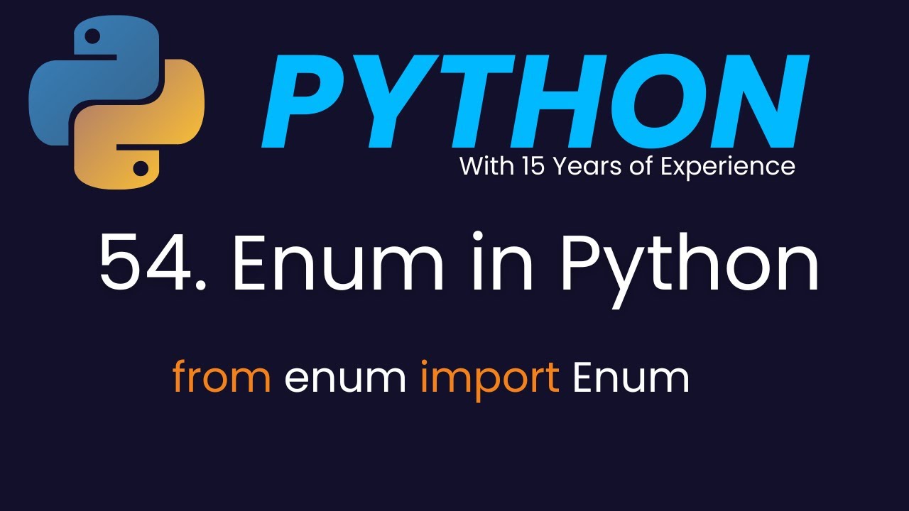 Enum In Python Enum Class Youtube